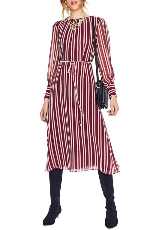 BODEN Boden Belted Midi Dress with Vertical Stripes